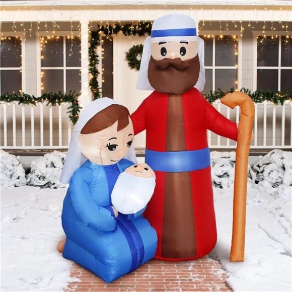 Holiday | 6 Ft Tall Christmas Inflatable Jesus Family Decoration ...